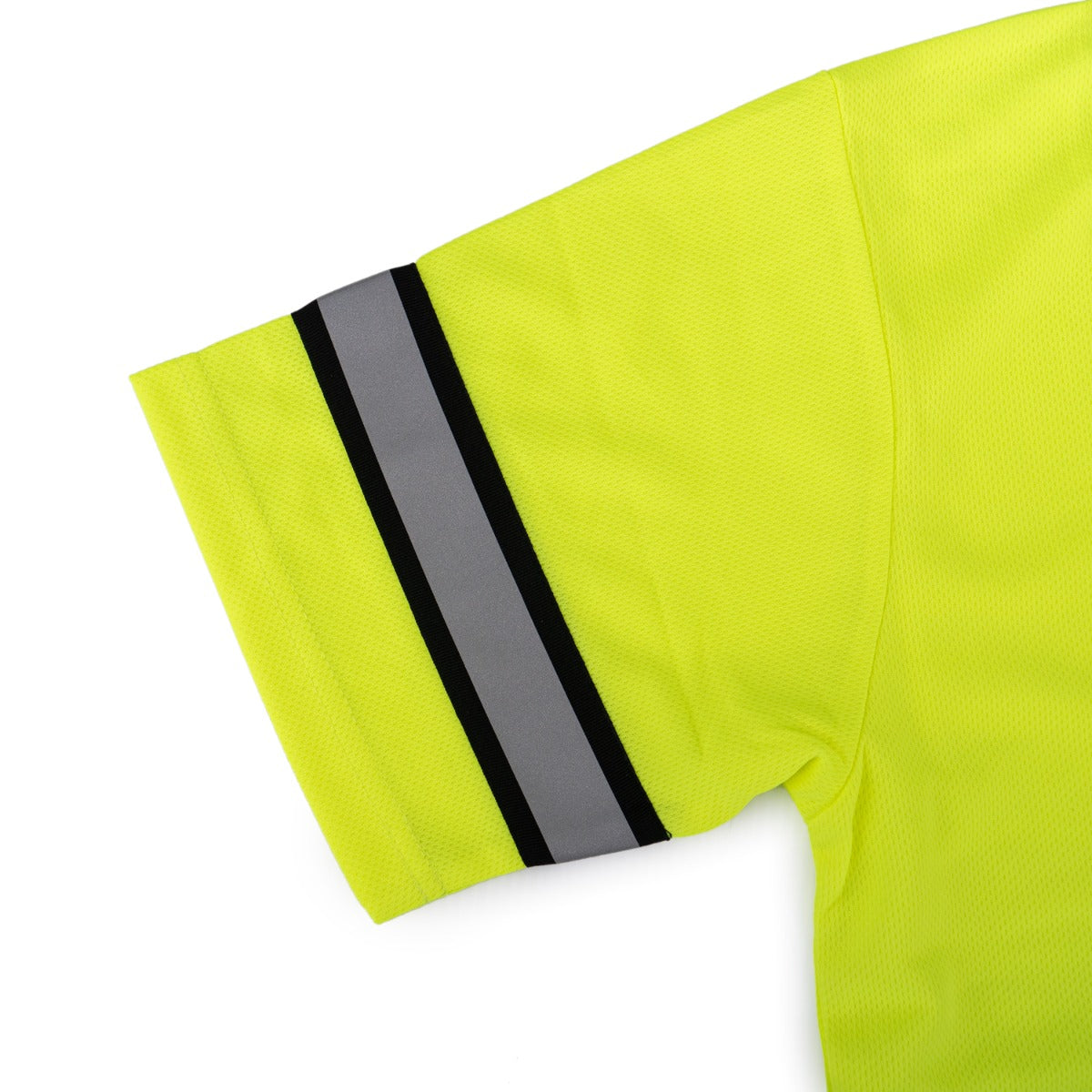 Polyester Short Sleeve Lime Green Polo Shirt with Reflective Stripe (N ...