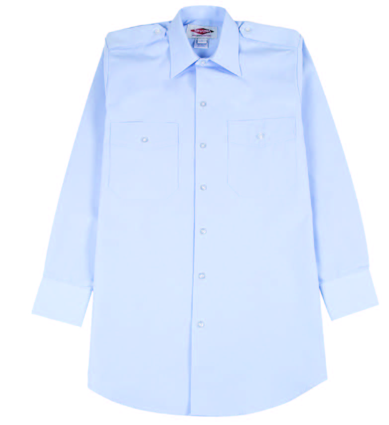 Women's Transit 65/35 PolyCotton Long Sleeve Uniform Shirts (Light Blue ...